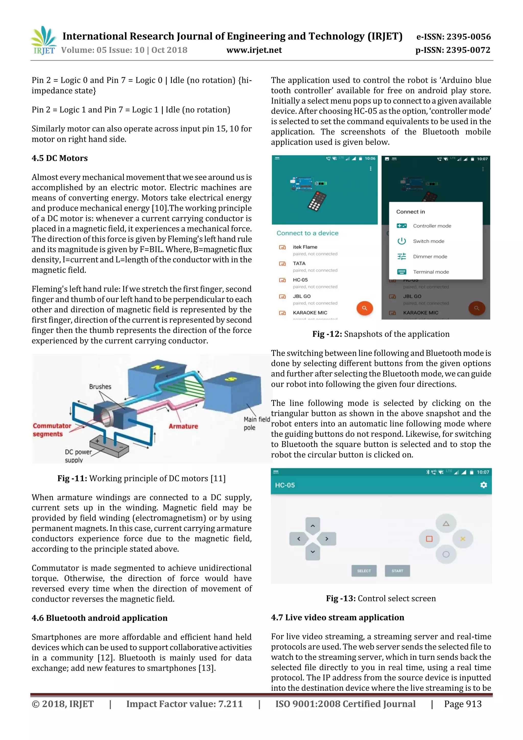 Irjet Line Following And Obstacle Avoiding Bluetooth Controlled Surveillance Robot Pdf