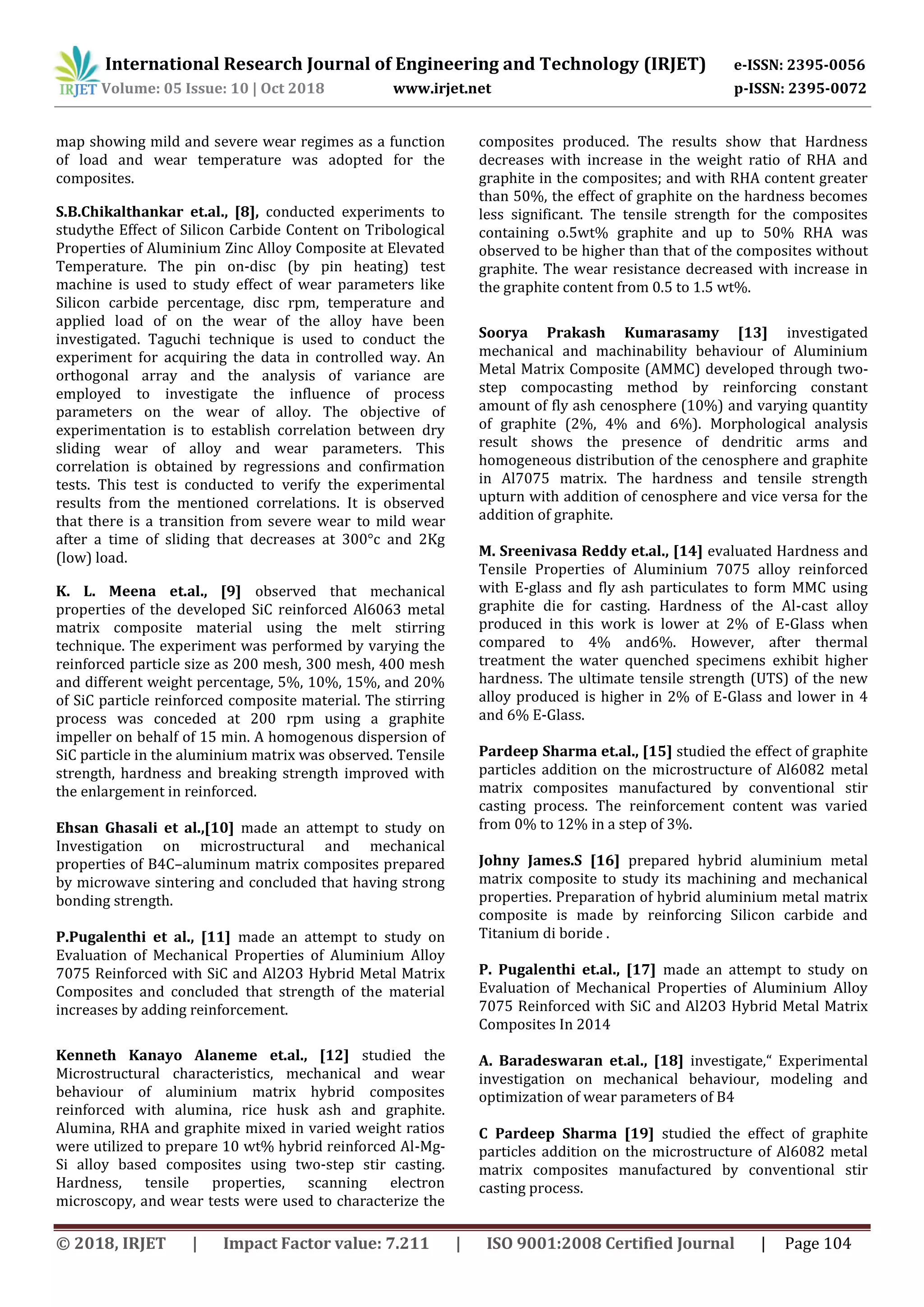 IRJET- A Review on Microstructure and Mechanical Properties of Silicon ...