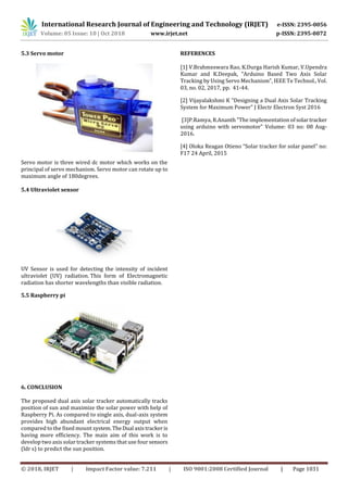 IRJET- IoT based Dual Axis Solar Tracker System | PDF | Home Appliances ...