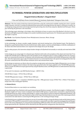 IRJET- Flywheel Power Generation and Multiplication | PDF