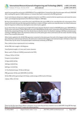 IRJET- Flywheel Power Generation and Multiplication | PDF