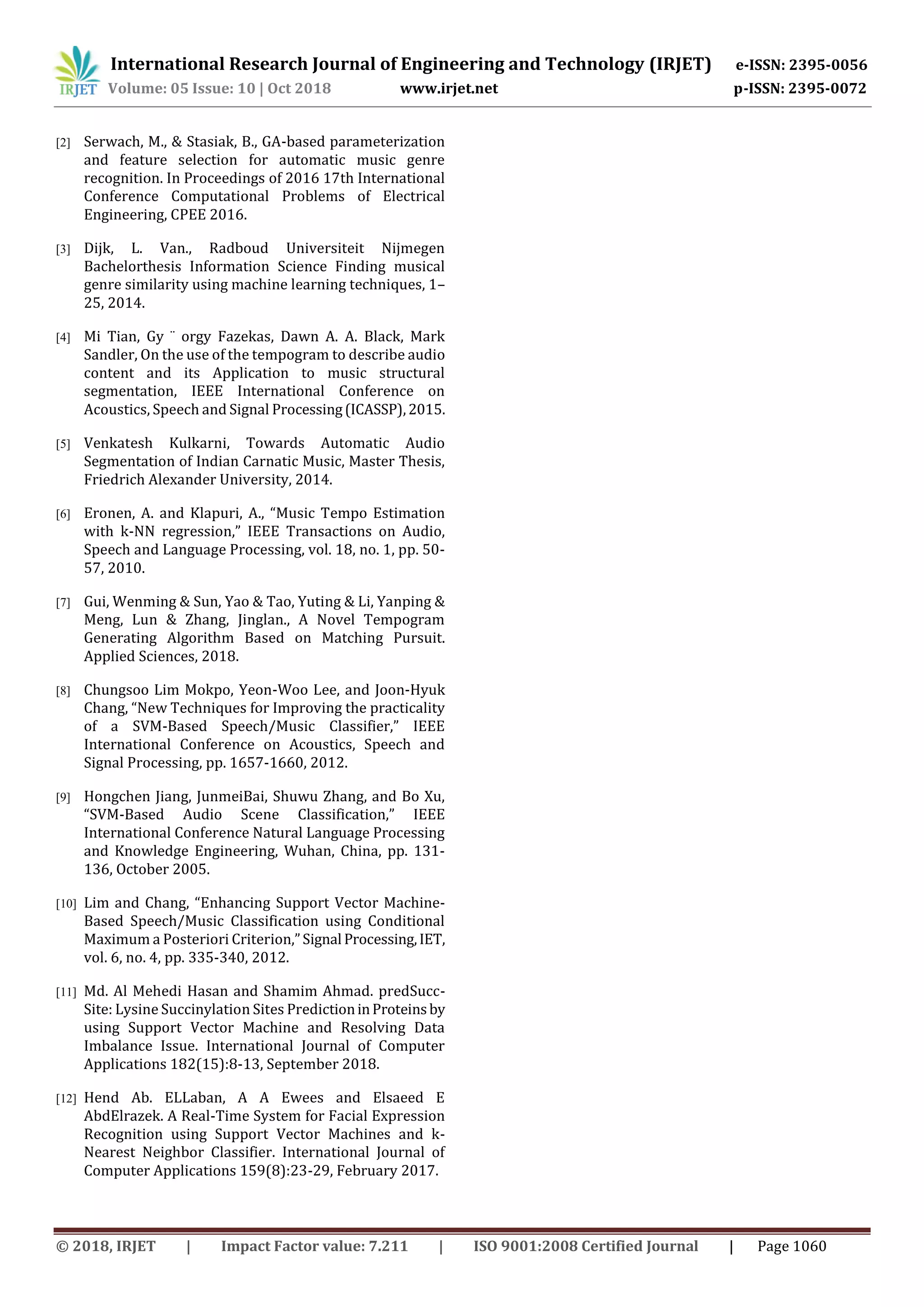 IRJET- Music Genre Classification using SVM | PDF