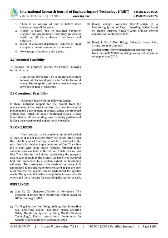 IRJET- Smart IoT based Bridge Monitoring and Damage Detection using Android App | PDF