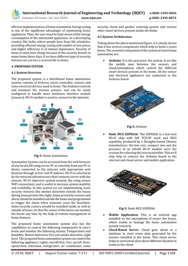 IRJET- Smart Home Automation using IoT with Security Features | PDF