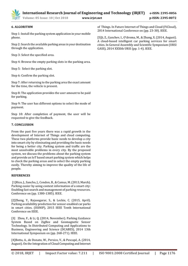 Irjet Iot Based Sensor Enabled Smart Parking System Pdf