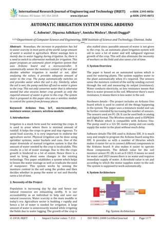 IRJET- Automatic Irrigation System using Arduino | PDF