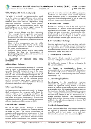 IRJET- Applications of Wireless Sensor Networks in Healthcare: An ...