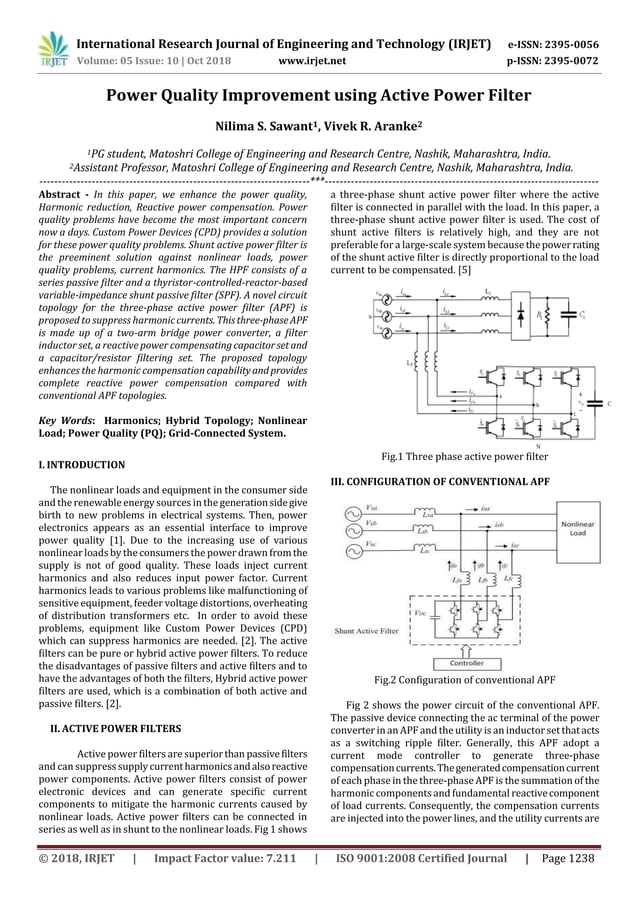 IRJET- Power Quality Improvement using Active Power Filter | PDF