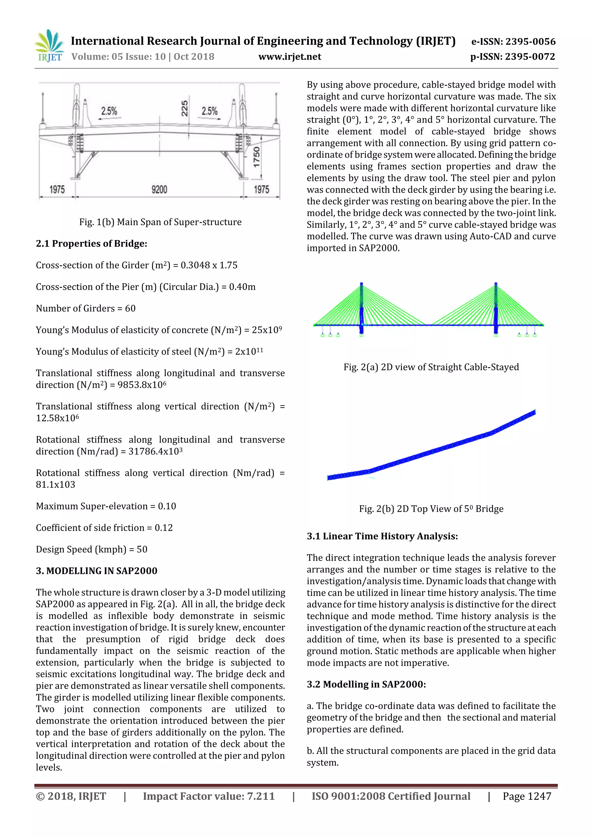 IRJET- Seismic Analysis of Curve Cable-Stayed Bridge | PDF