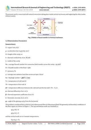 IRJET- Computational Fluid Dymamic Analysis Natural Convection Flow ...