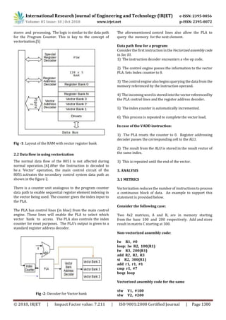 IRJET- Adding Support for Vector Instructions to 8051 Architecture | PDF
