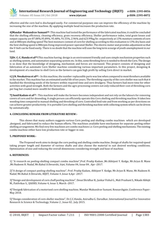IRJET- A Review on Design and Development of Corn Peeling and Shelling Machine | PDF