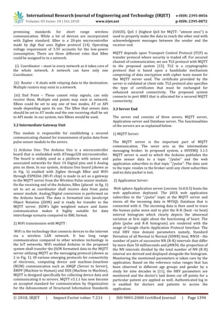 IRJET- Remote HRV Monitoring System for Hypertensive Patients using IoT | PDF