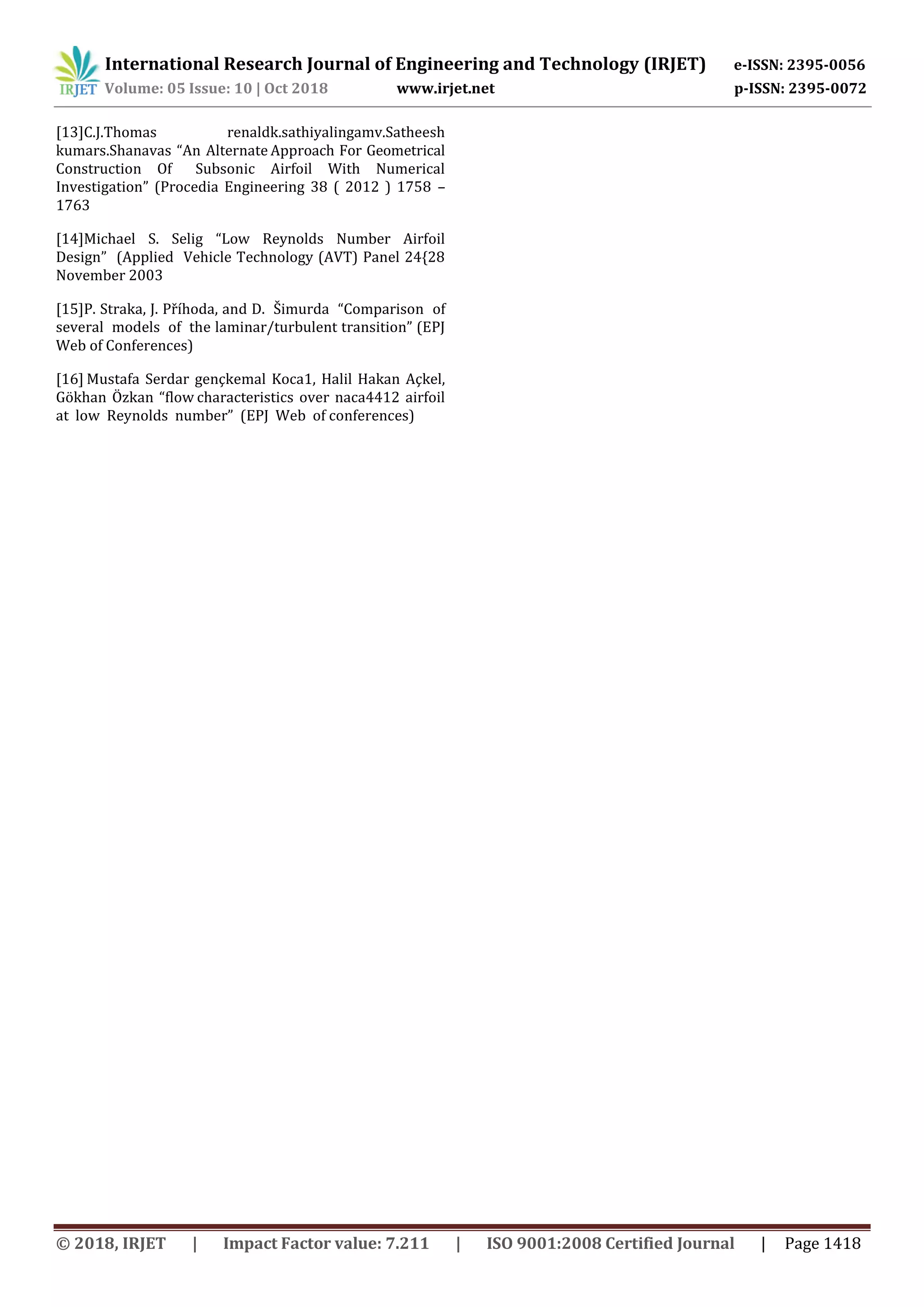 IRJET- CFD Approach of Joukowski Airfoil (T=12%), Comparison of its ...