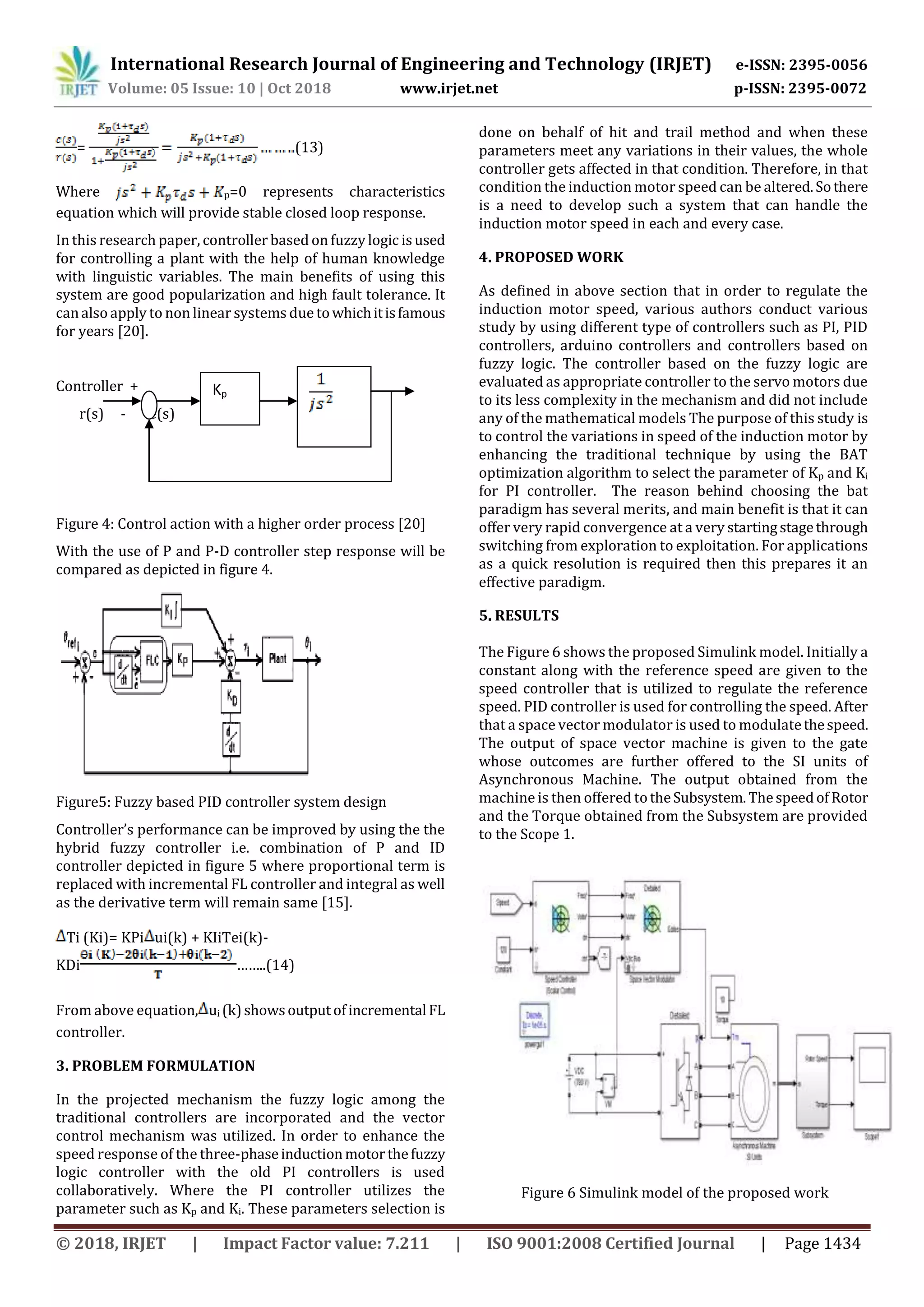 IRJET- Speed Control of Induction Motor using Hybrid PID Fuzzy Controller | PDF