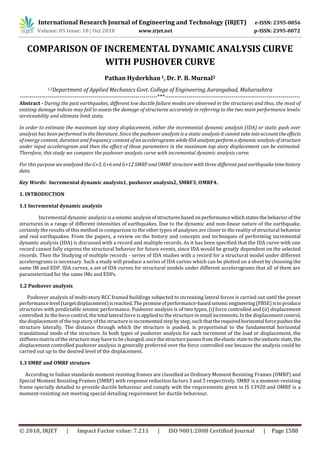 IRJET- Comparison of Incremental Dynamic Analysis Curve with Pushover Curve | PDF