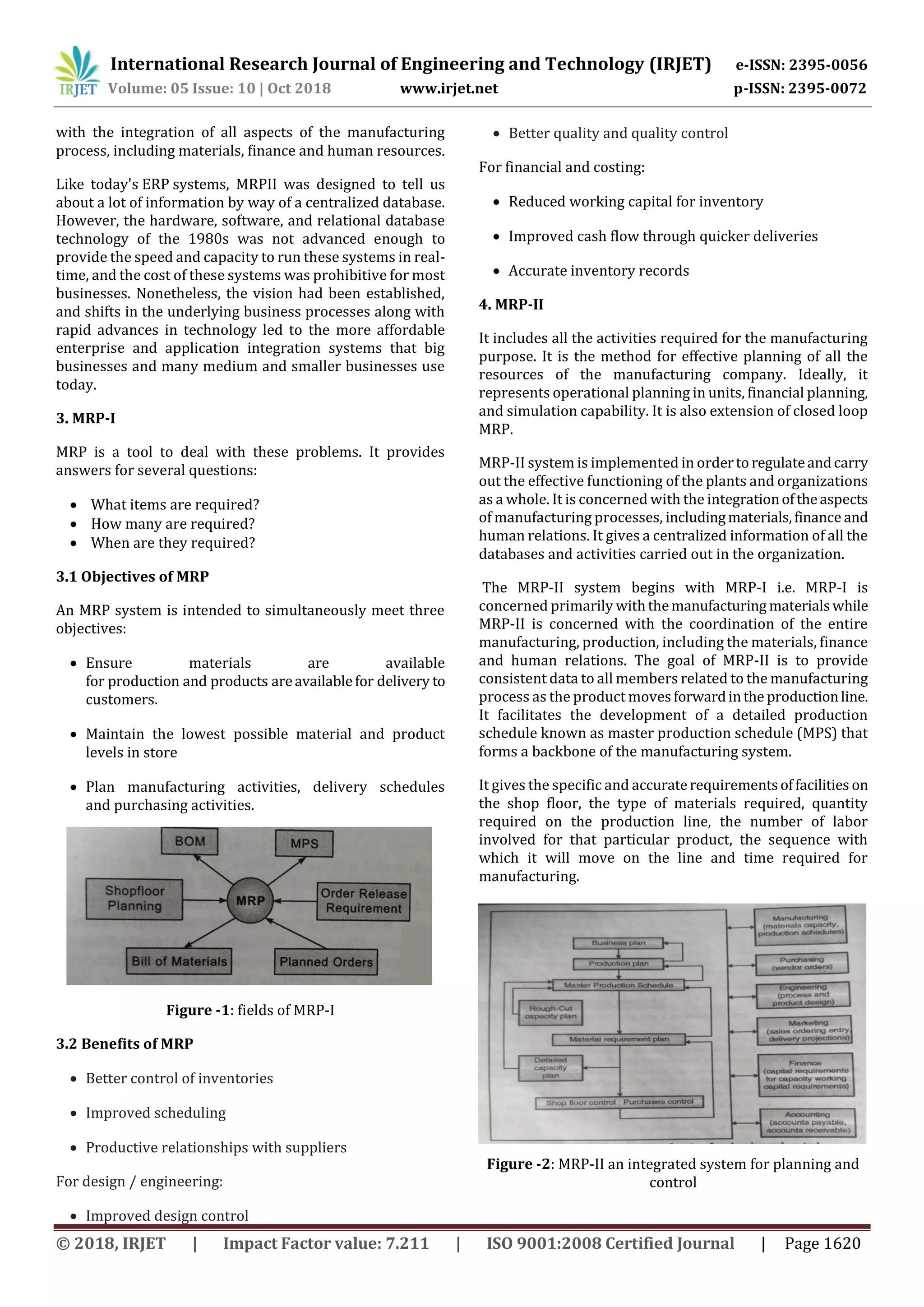 IRJET- Overview of MRP-I and MRP-II | PDF