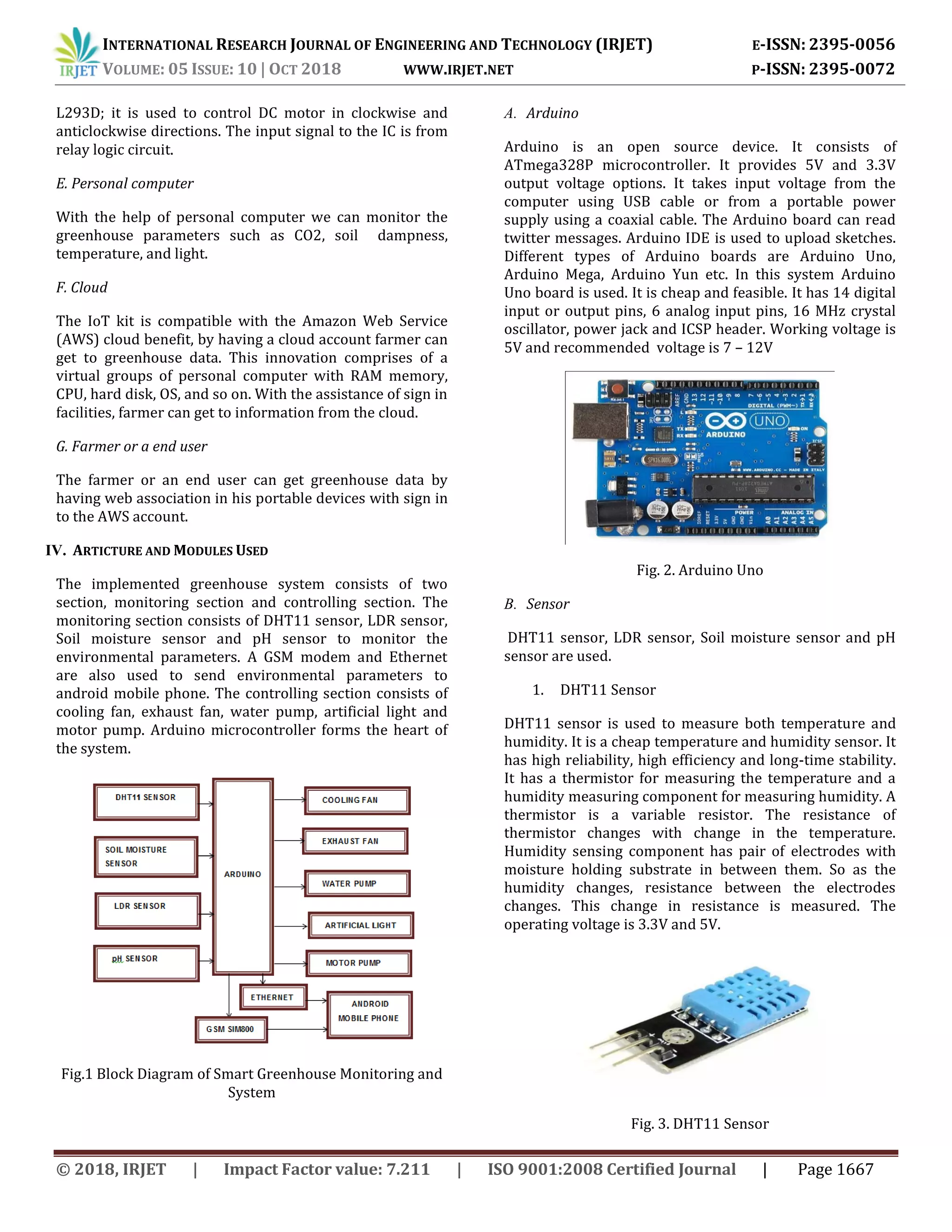 IRJET- Automated Smart Greenhouse Environment using IoT | PDF