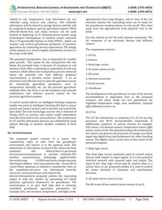 IRJET- Automated Smart Greenhouse Environment using IoT | PDF