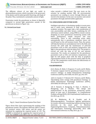 IRJET- Automated Smart Greenhouse Environment using IoT | PDF