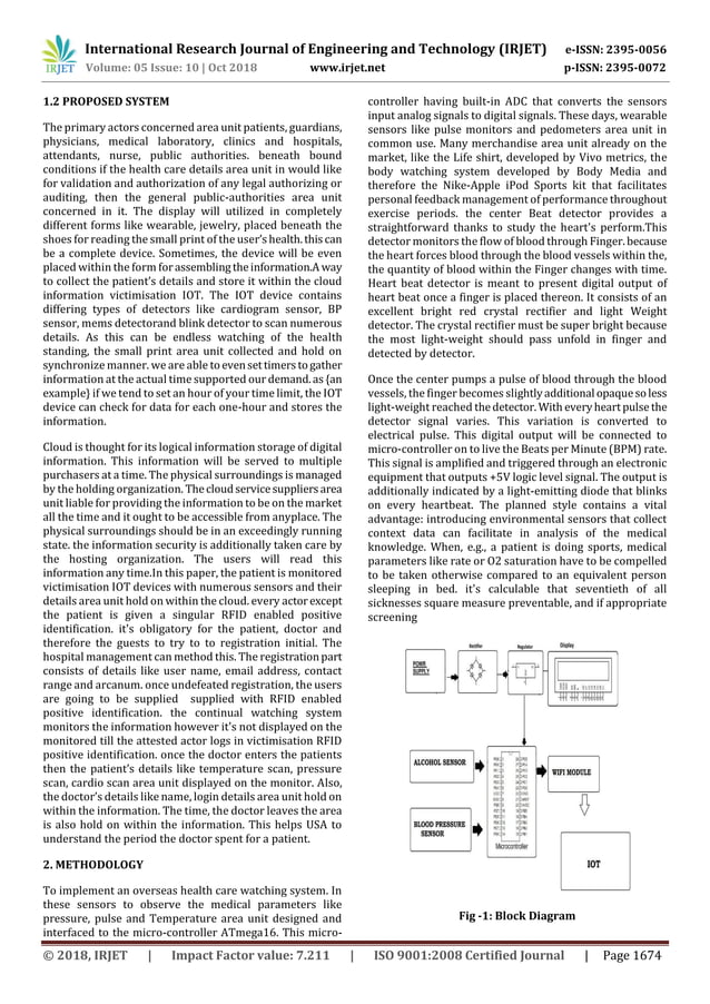 Irjet Health Monitoring System Using Arduino Pdf