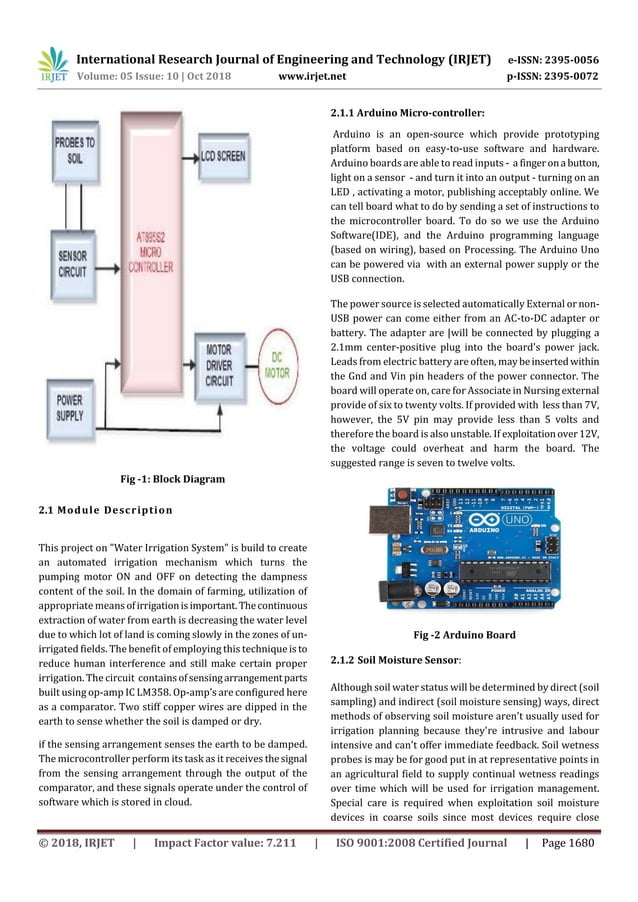 IRJET- Water Irrigation System using Arduino | PDF