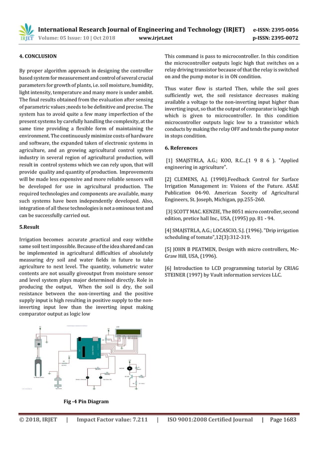 IRJET- Water Irrigation System using Arduino | PDF