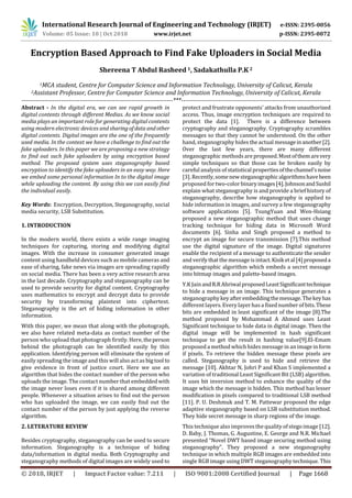 IRJET- Encryption based Approach to Find Fake Uploaders in Social Media | PDF