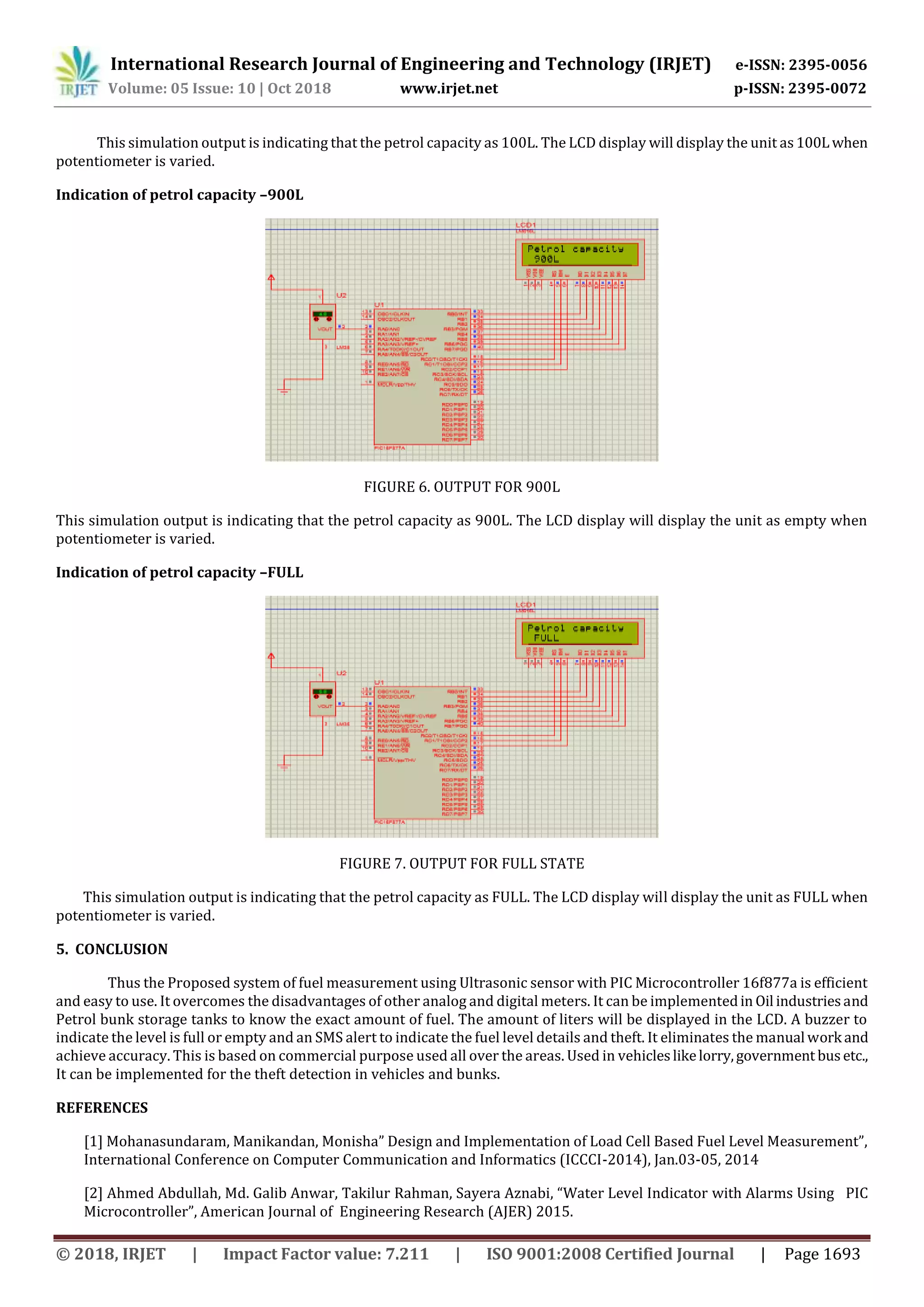 IRJET- Fuel Level Indicator For Petrol Bunk Storage Tanks/Oil Industries | PDF