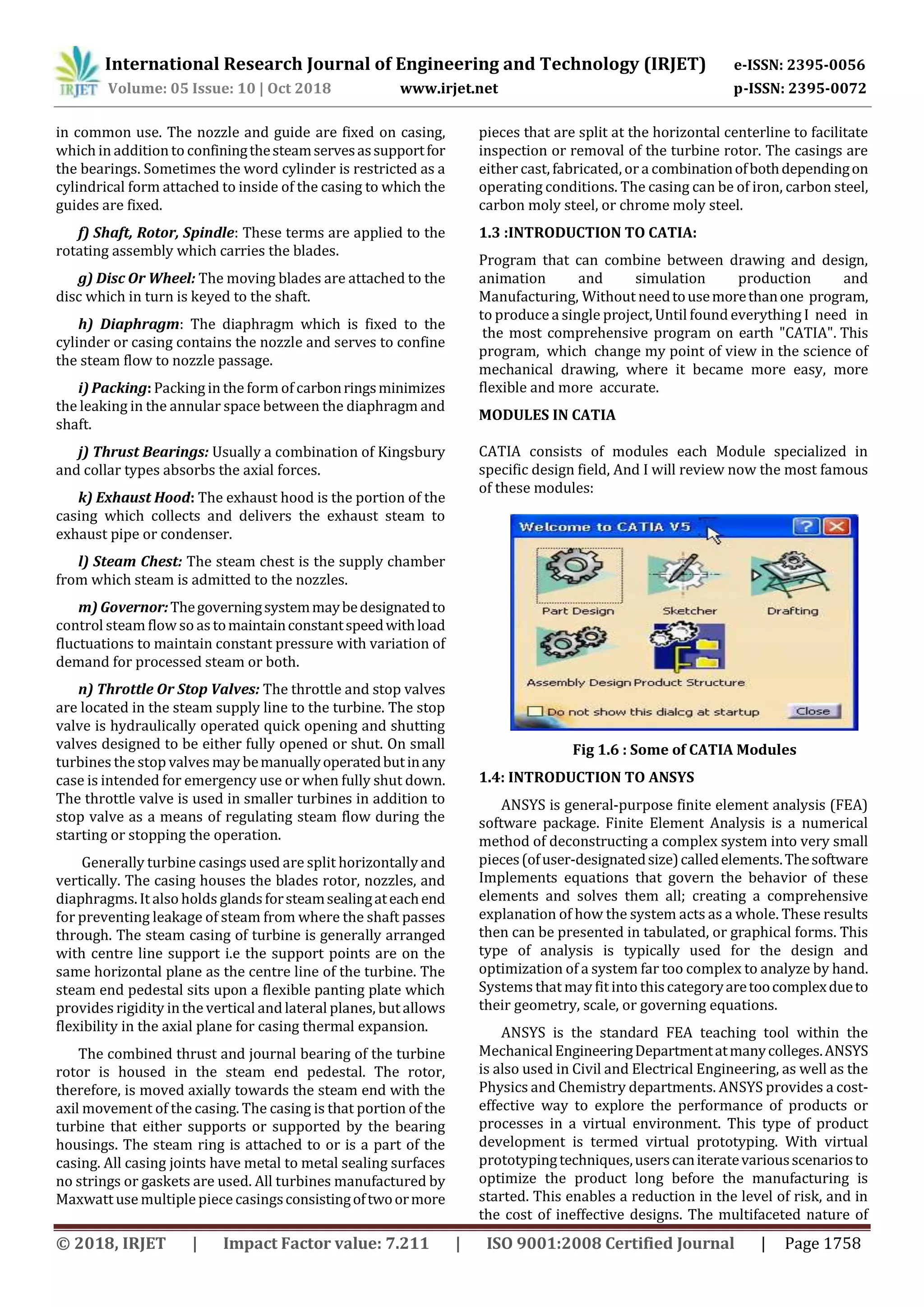 IRJET- Structural and Thermal Analysis of Steam Turbine Casing | PDF
