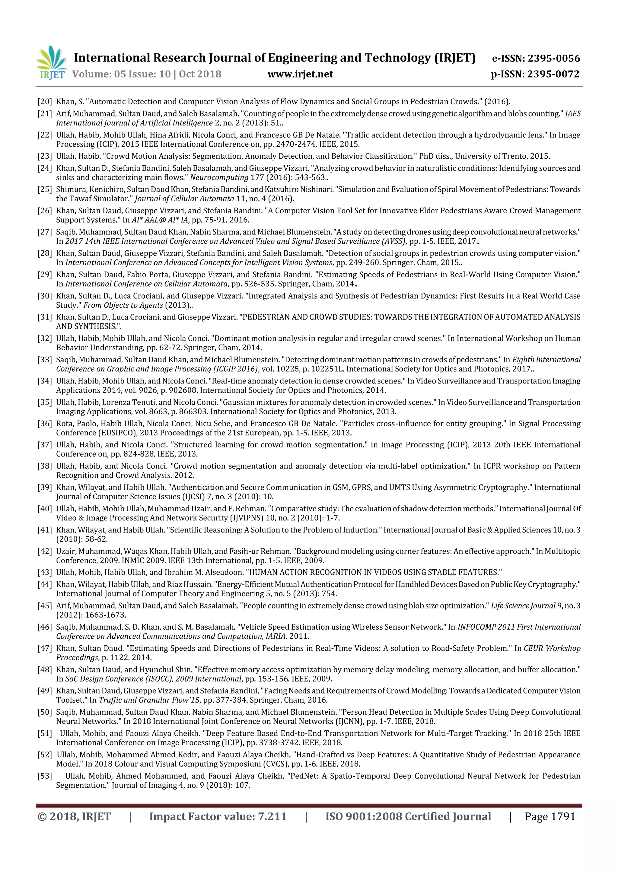 IRJET- Crowd Density Estimation using Novel Feature Descriptor | PDF