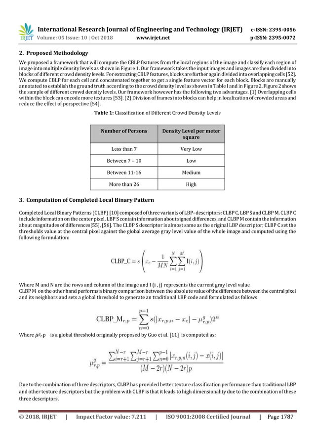 IRJET- Crowd Density Estimation using Novel Feature Descriptor | PDF