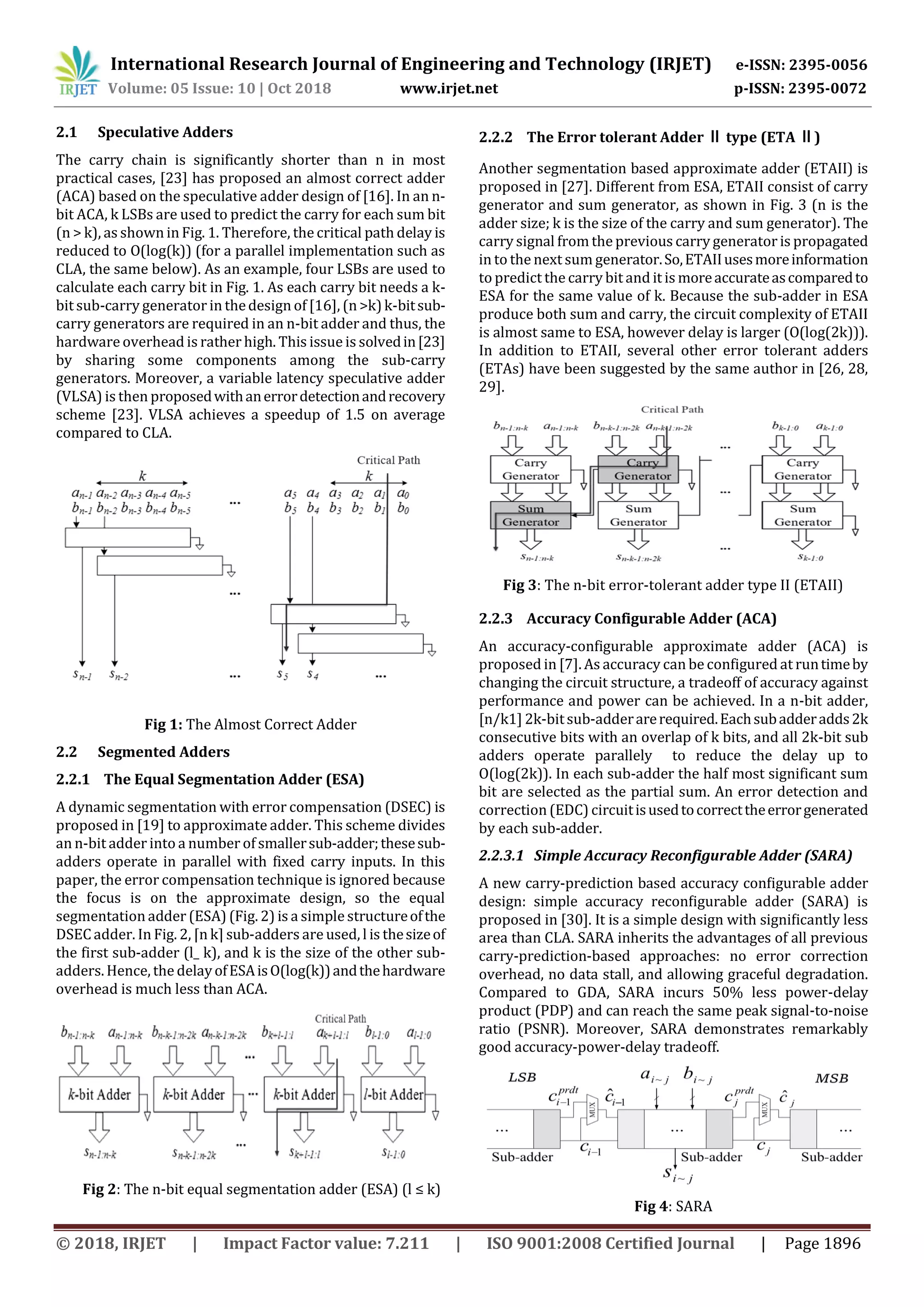 IRJET- A Review of Approximate Adders for Energy-Efficient Digital Signal Processing | PDF