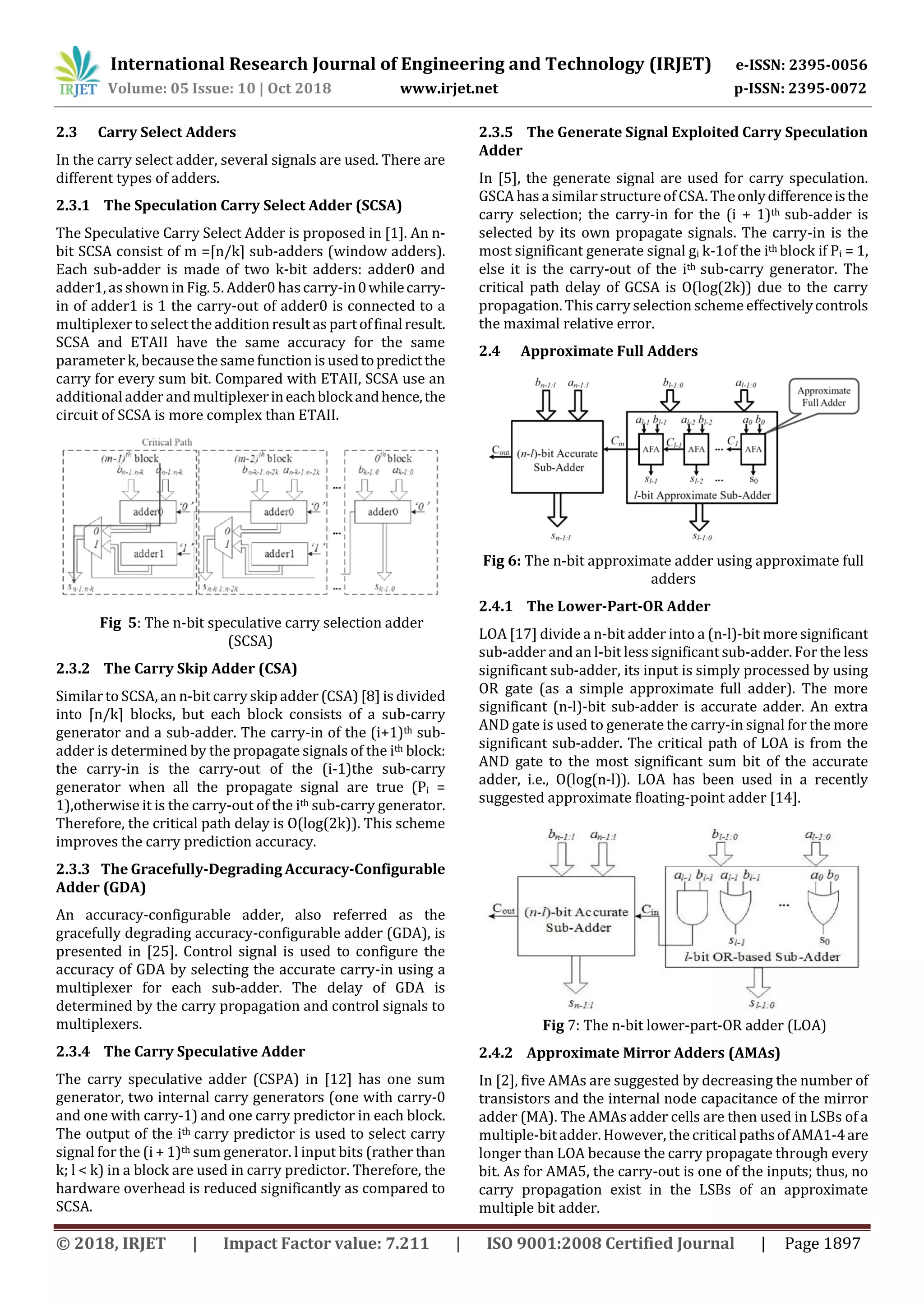 IRJET- A Review of Approximate Adders for Energy-Efficient Digital Signal Processing | PDF ...
