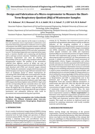 IRJET- Design and Fabrication of a Micro-Respirometer to Measure the Short-Term Respiratory ...