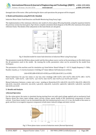 IRJET- Modelling and Condition Monitoring of 3훟 Induction Motor using Fuzzy Logic | PDF
