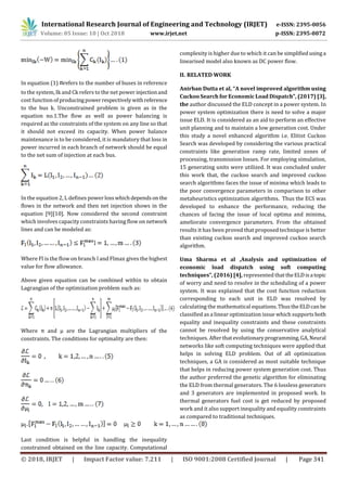 IRJET- Particle Swarm Intelligence based Dynamics Economic Dispatch with Daily Load Patterns ...