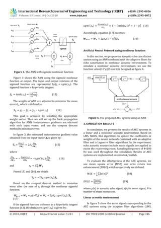 IRJET- Artificial Neural Network Algorithm for Acoustic Echo Cancellation Applications | PDF