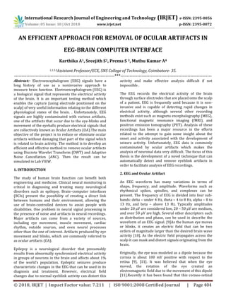IRJET- An Efficient Approach for Removal of Ocular Artifacts in EEG-Brain Computer Interface ...
