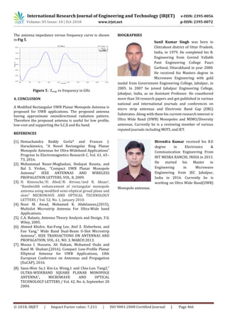 IRJET- Modified Rectangular UWB Planar Monopole Antenna | PDF
