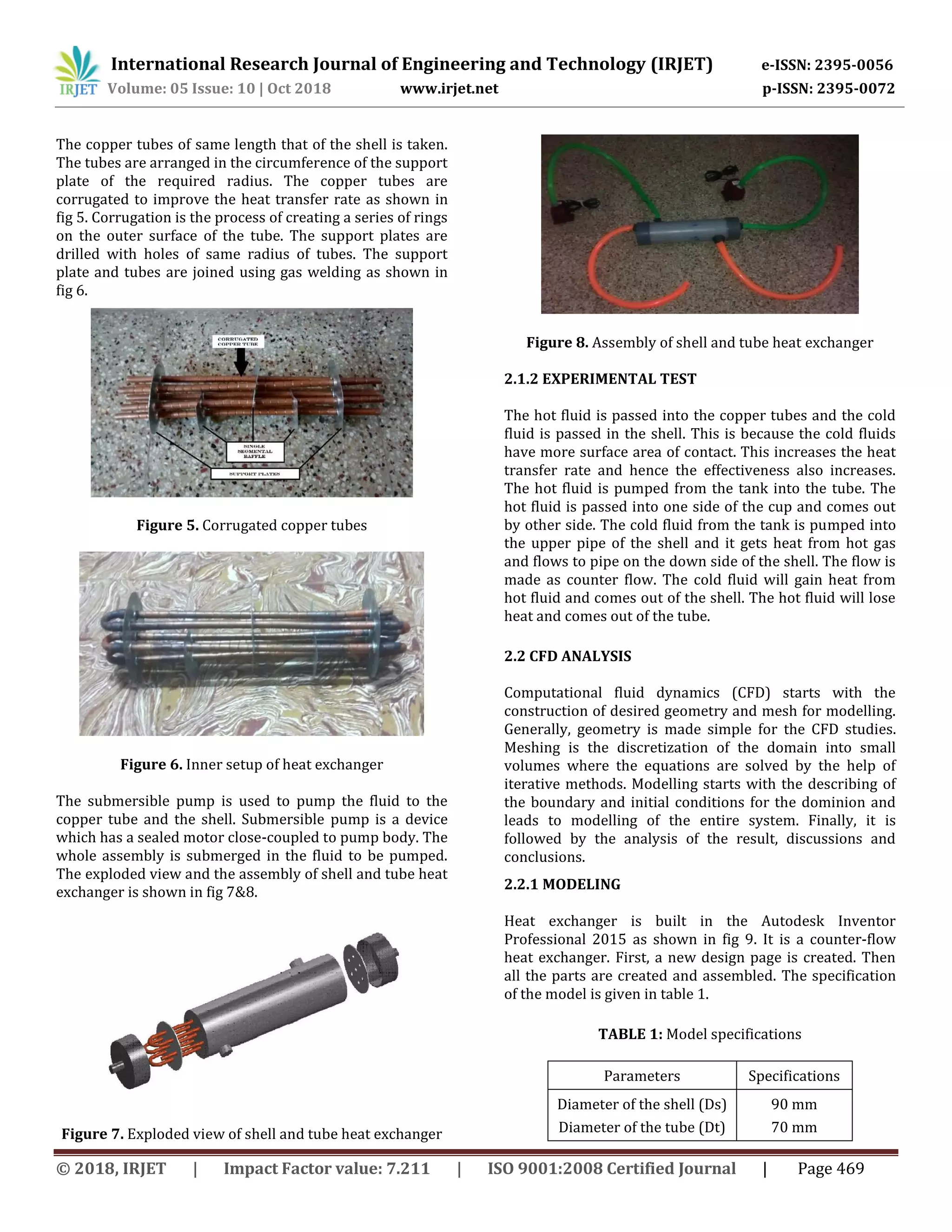 IRJET- Study of Flow and Heat Transfer Analysis in Shell and Tube Heat Exchanger using CFD | PDF
