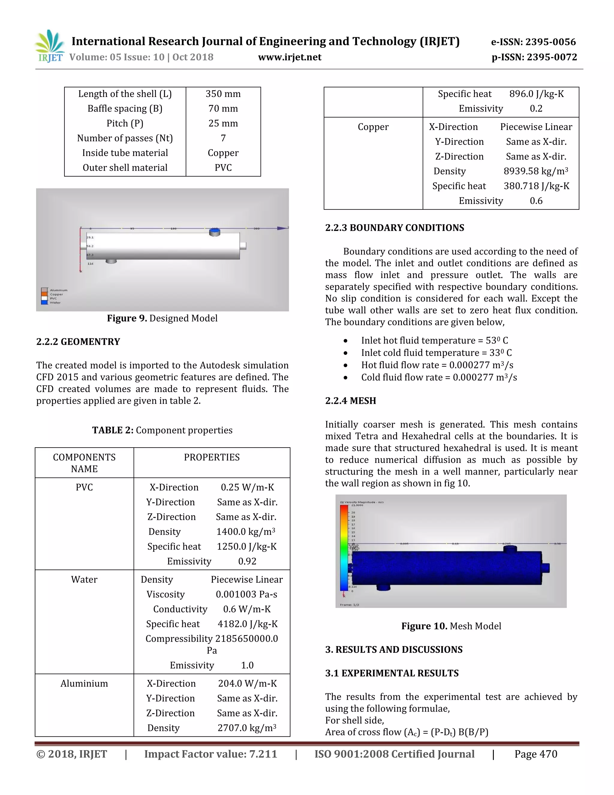 IRJET- Study of Flow and Heat Transfer Analysis in Shell and Tube Heat Exchanger using CFD | PDF