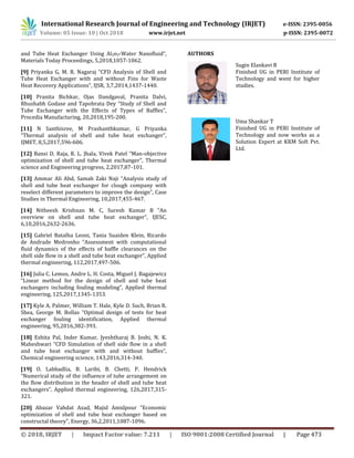 IRJET- Study of Flow and Heat Transfer Analysis in Shell and Tube Heat ...