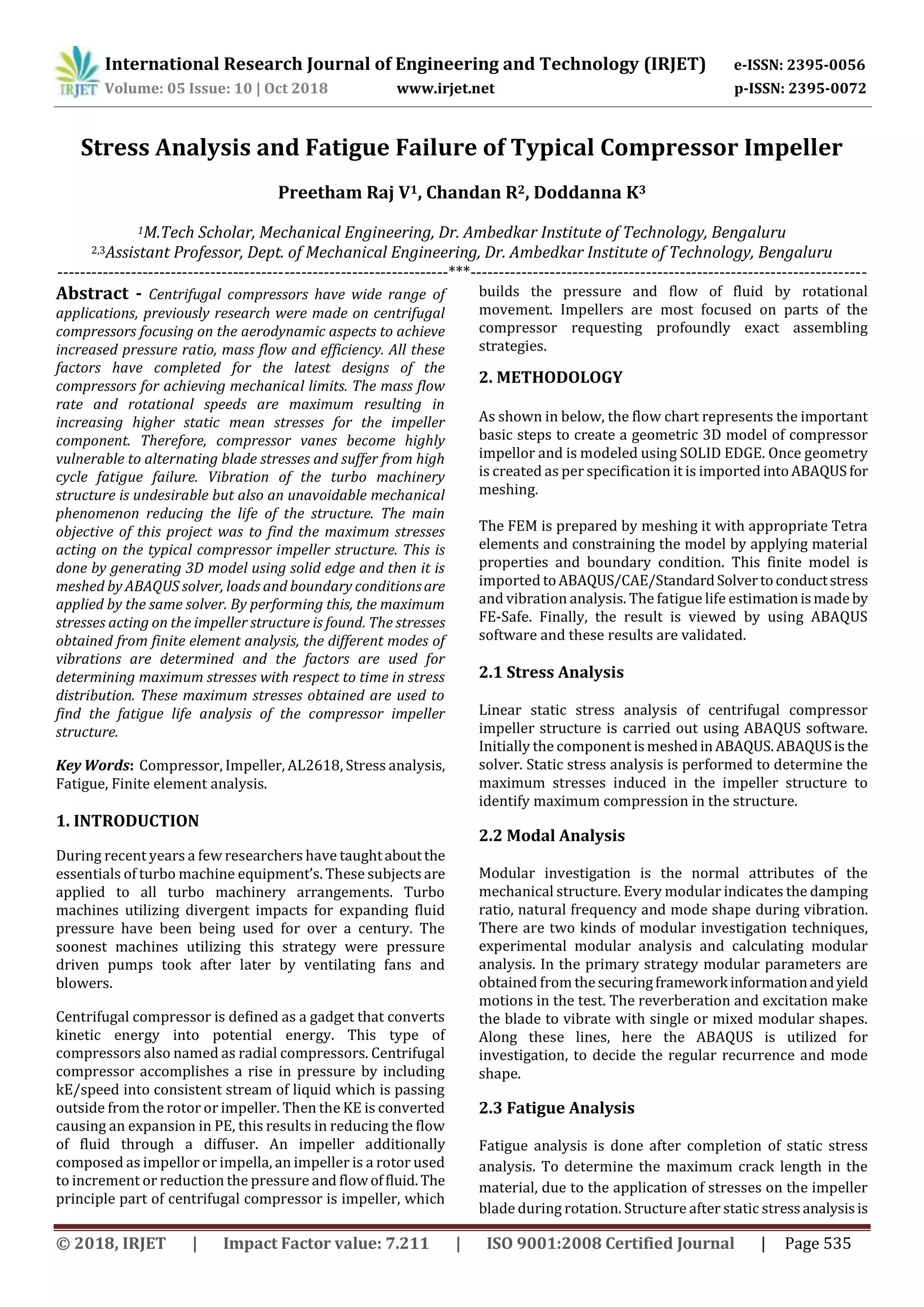 IRJET- Stress Analysis and Fatigue Failure of Typical Compressor ...