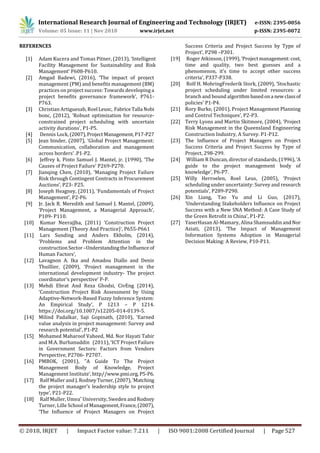 IRJET- A Study on Project Management Techniques to Avoid Project ...