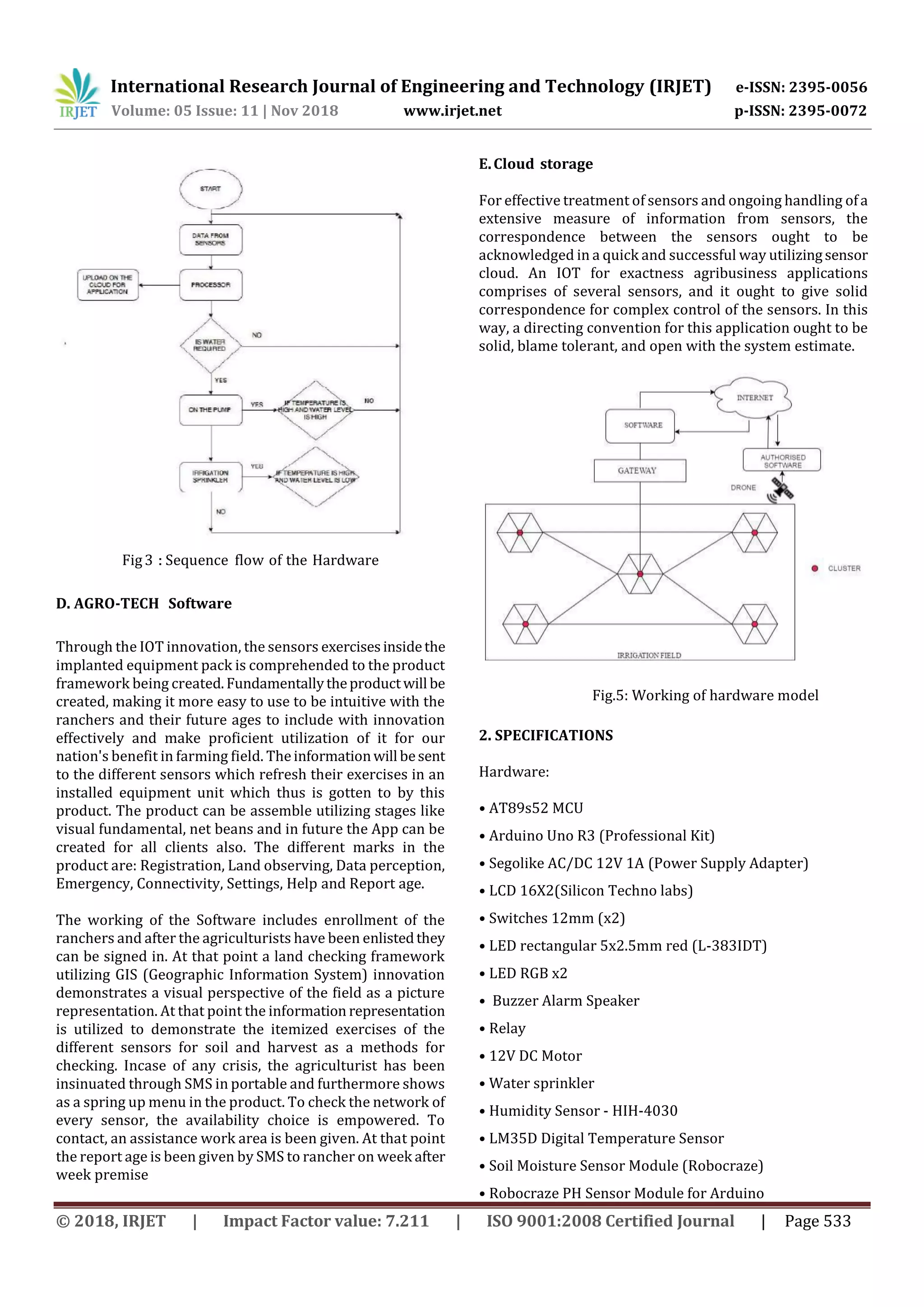 IRJET- A Nobel Report on Smart Irrigation System using IoT | PDF | Agriculture | Industries