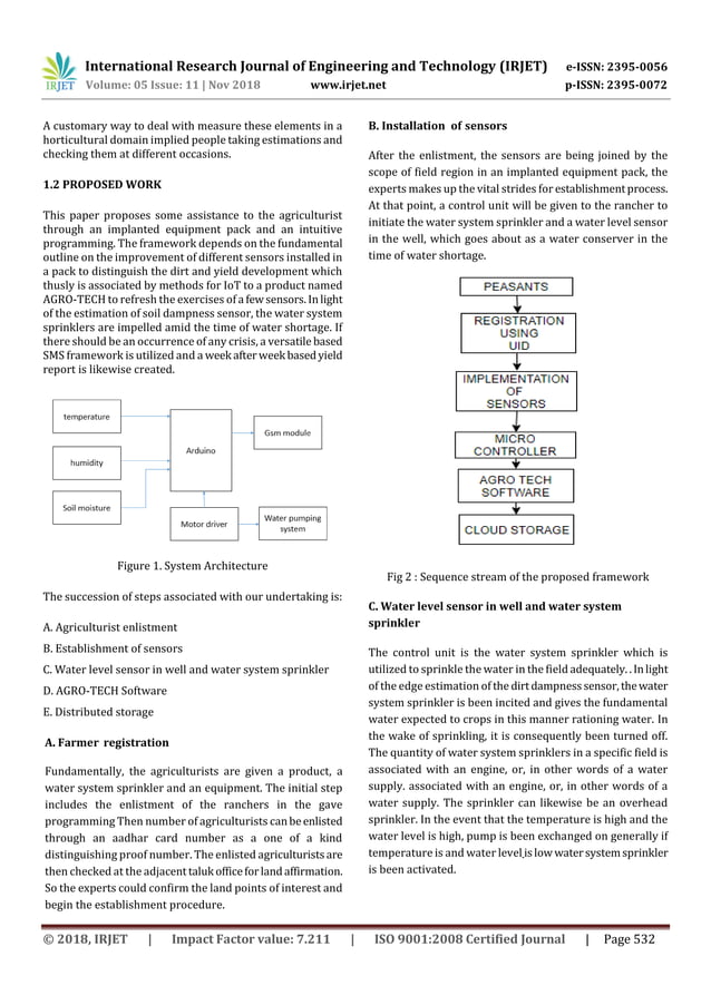 IRJET- A Nobel Report on Smart Irrigation System using IoT | PDF | Agriculture | Industries