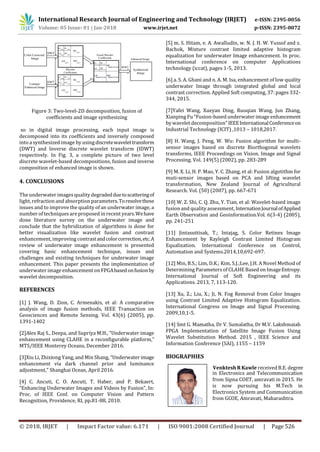 IRJET-A Review of Underwater Image Enhancement By Wavelet Decomposition using FPGA | PDF
