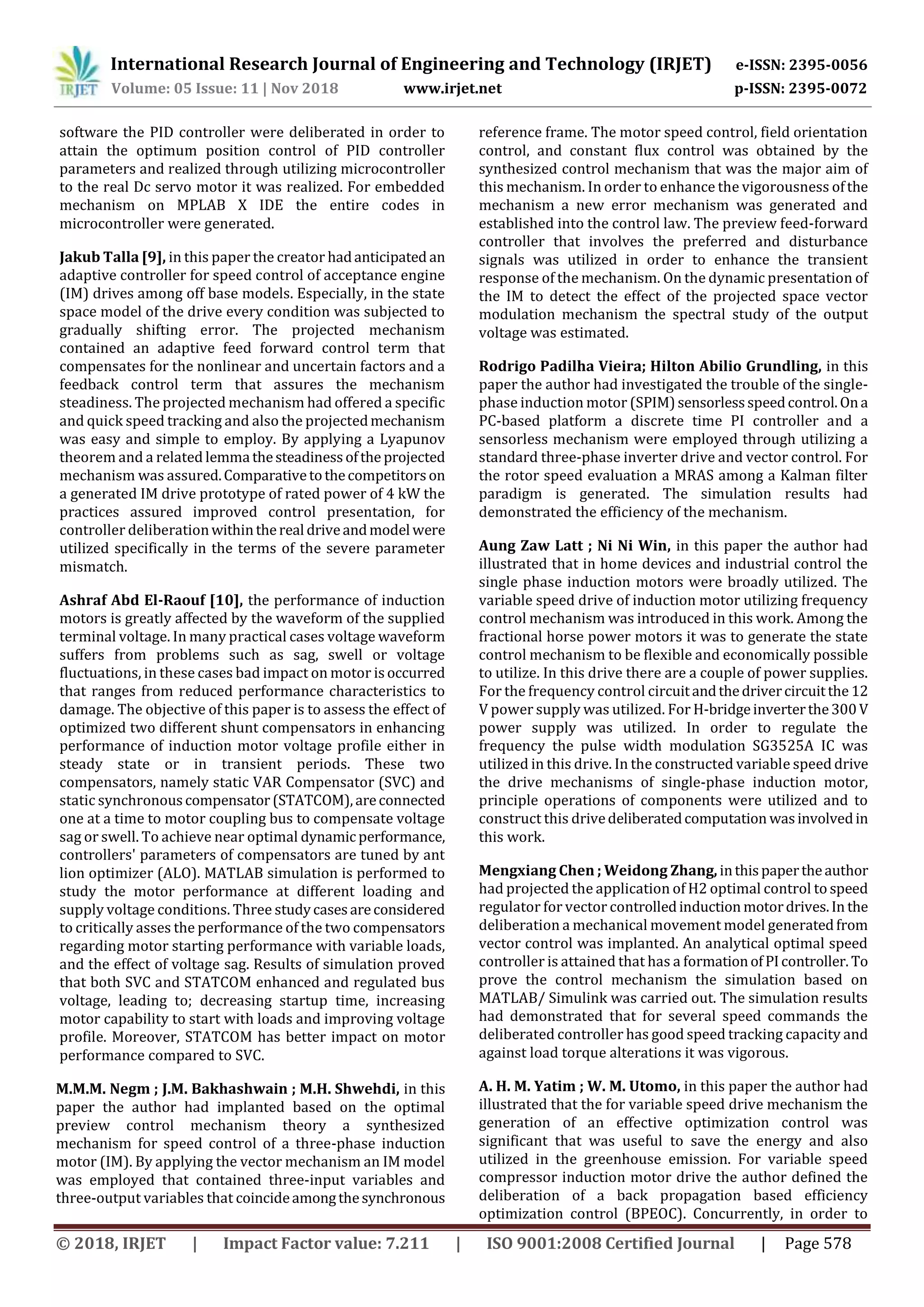 IRJET- Speed Control of Induction Motor using Hybrid PID Fuzzy Controller | PDF