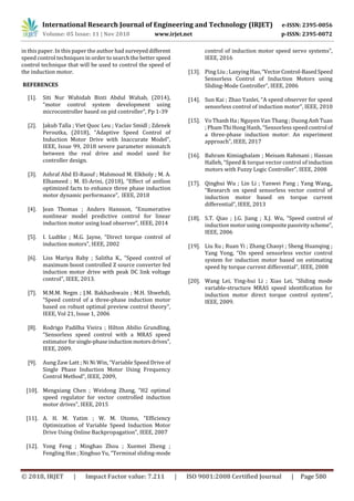IRJET- Speed Control of Induction Motor using Hybrid PID Fuzzy Controller | PDF